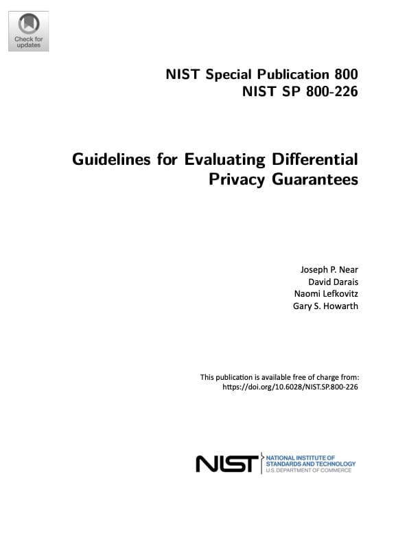 NIST Guidelines for Evaluating Differential Privacy Guarantees