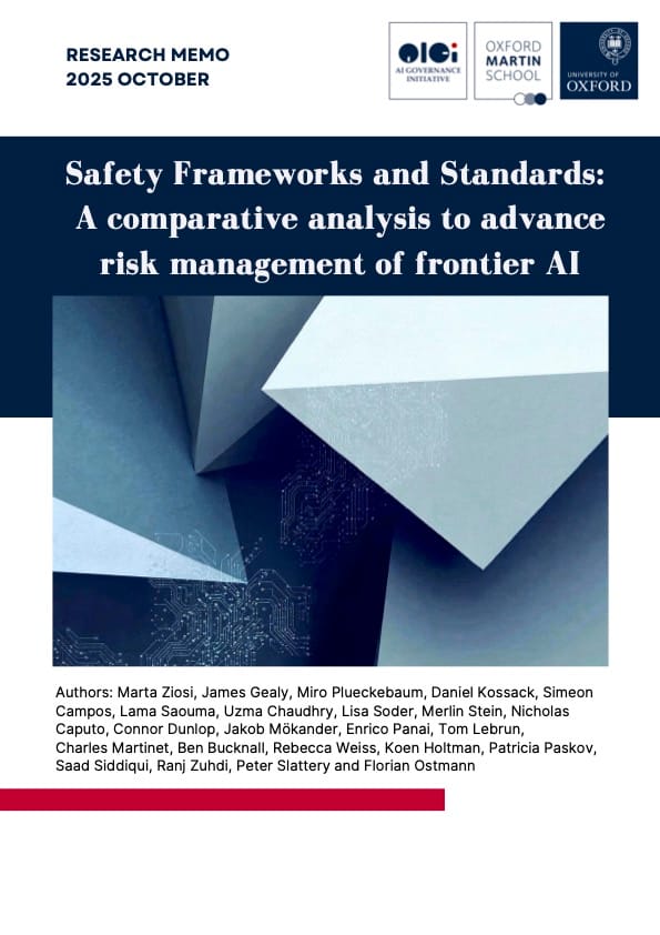 Safety Frameworks and Standards: A comparative analysis to advance risk ...