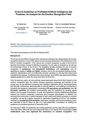 AI Act & Guidelines on Prohibited Artificial Intelligence (AI) Practices: An Analysis for the ...