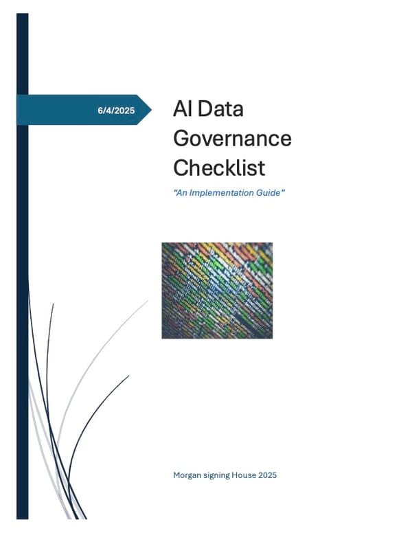 Al Data Governance Checklist